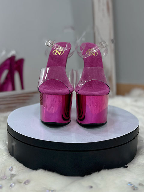 Sexy tacón fucsia cromado – Nando Barcelona