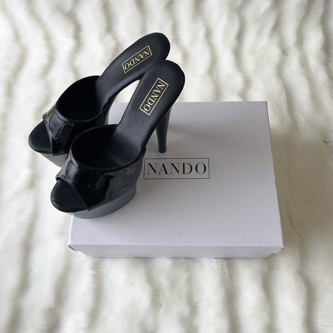 Tacon de 17 cm de altura, de meter con silicone y plataforma negra de ...