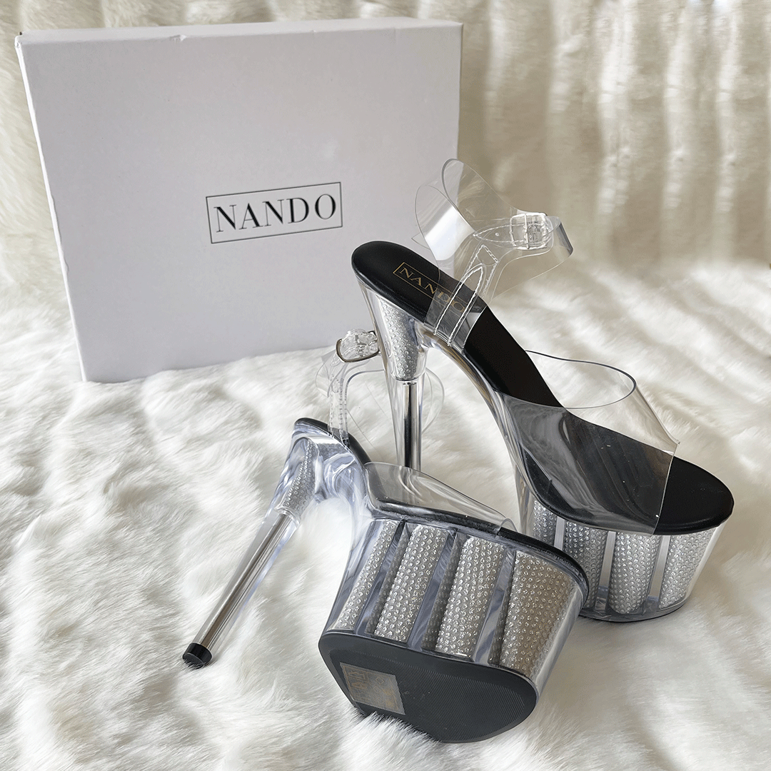 Tacón color plata 17 cm pole dance – Nando Barcelona